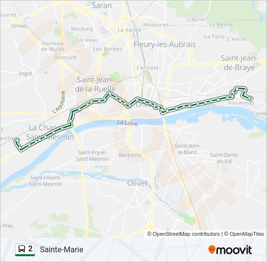 2 Route: Schedules, Stops & Maps - Sainte-Marie (Updated)