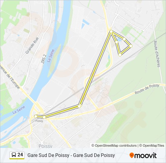 24 Route: Schedules, Stops & Maps - Gare Sud de Poissy (Updated)