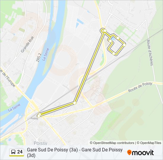 24 Route: Schedules, Stops & Maps - Gare Sud de Poissy (3d) (Updated)