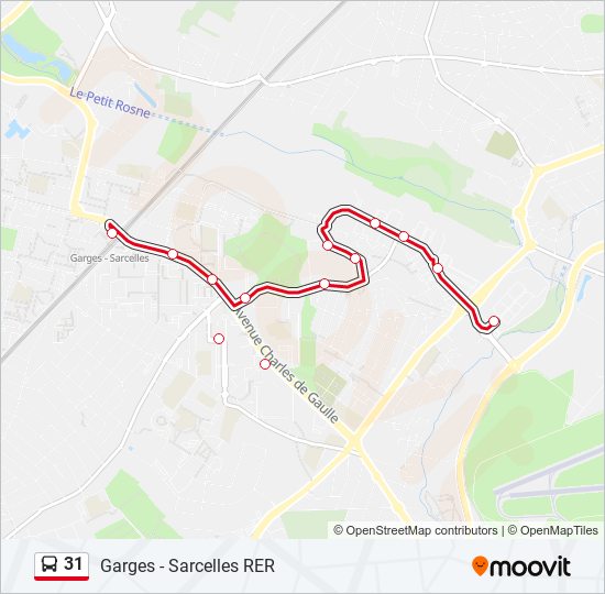31 Itinéraire: Horaires, Arrêts & Plan - Garges - Sarcelles RER (mis à ...