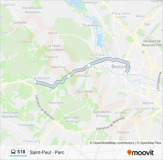 518 Route: Schedules, Stops & Maps - Saint-Paul - Parc (Updated)