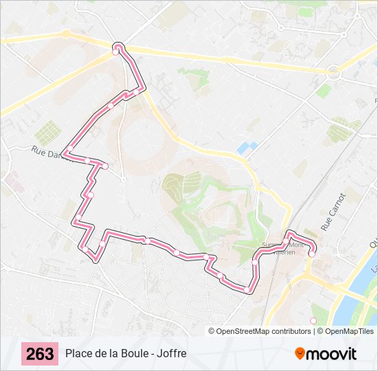 263 Itinéraire: Horaires, Arrêts & Plan - Place de la Boule - Joffre ...