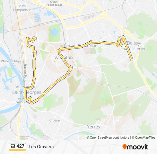 427 Itinéraire: Horaires, Arrêts & Plan - Les Graviers (mis à jour)