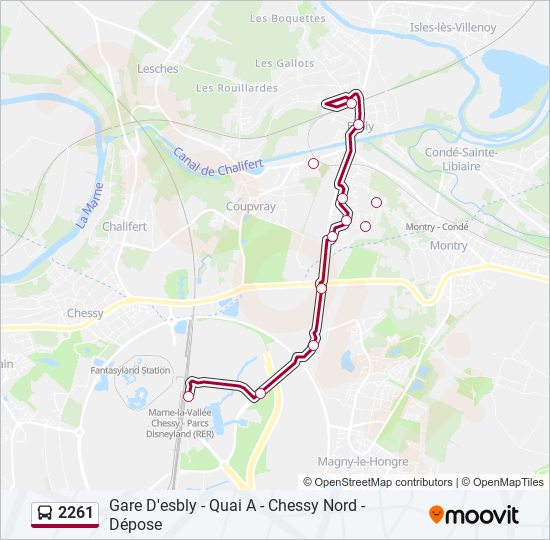 2261 Itinéraire: Horaires, Arrêts & Plan - Chessy Nord - Dépose (mis à ...