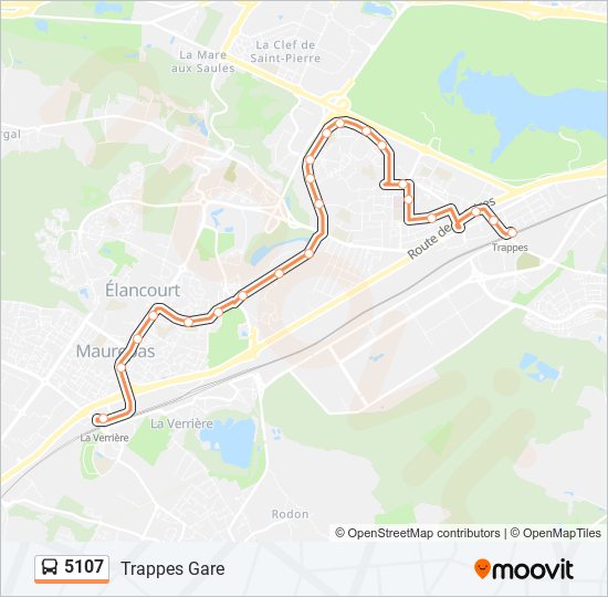 5107 Itinéraire: Horaires, Arrêts & Plan - Trappes Gare (mis à jour)