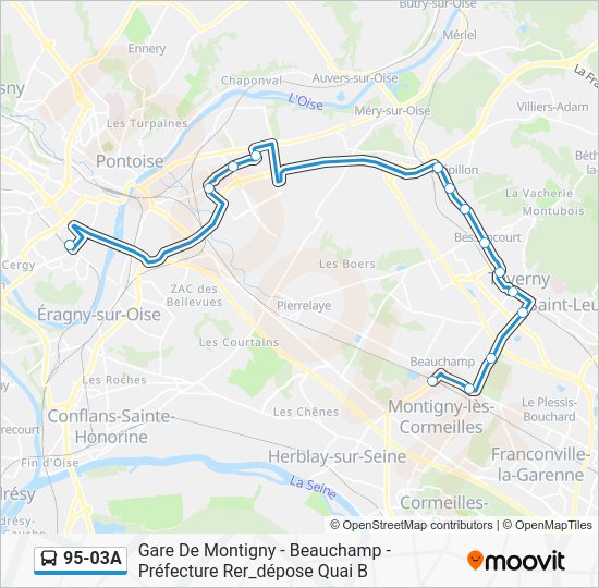 9503A Itinéraire: Horaires, Arrêts & Plan - Gare de Cergy Préfecture ...