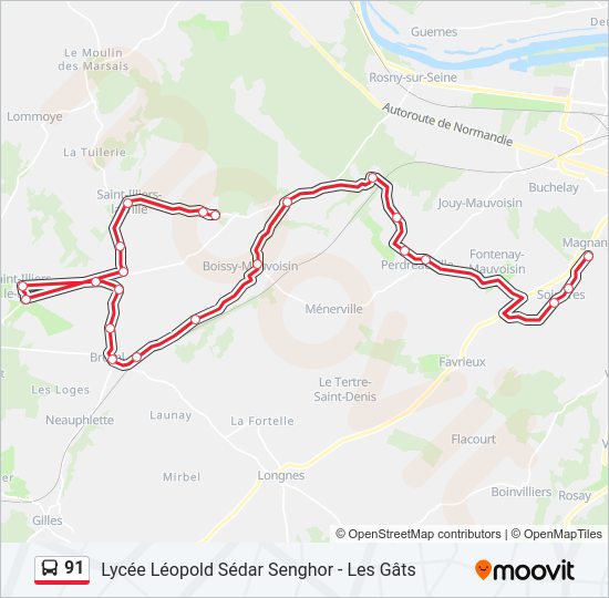 91 Route: Schedules, Stops & Maps - La Petite Gamacherie (Updated)