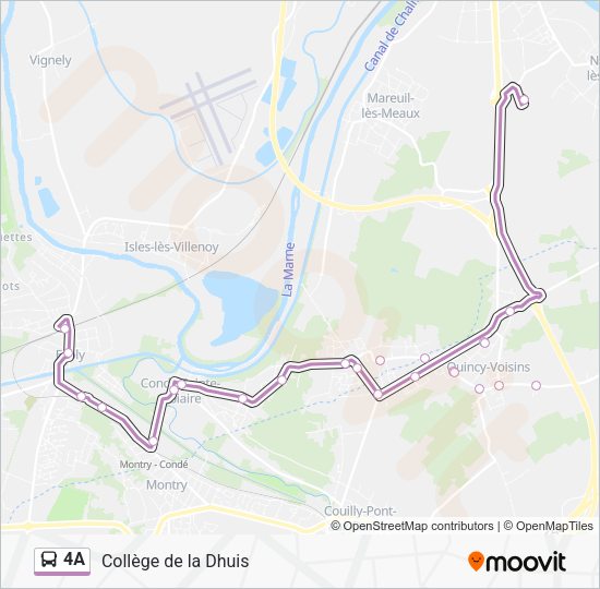Línea 4a: horarios, paradas y mapas - Collège de la Dhuis (Actualizado)