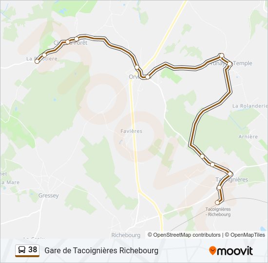 38 Route: Schedules, Stops & Maps - Gare de Tacoignières Richebourg ...