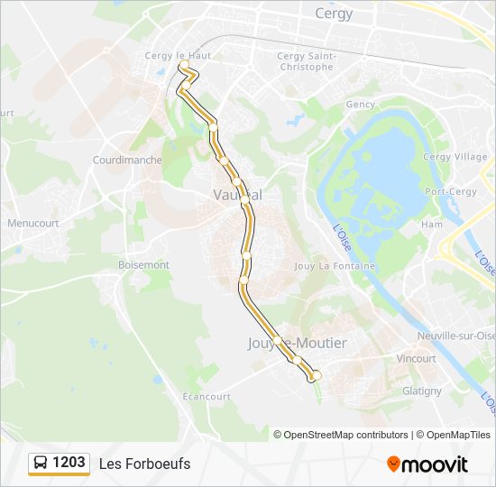 1203 Itinéraire: Horaires, Arrêts & Plan - Les Forboeufs (mis à jour)