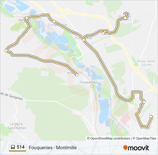 514 Route: Schedules, Stops & Maps - Fouquenies - Montmille (Updated)
