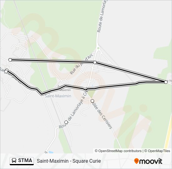 STMA Itinéraire: Horaires, Arrêts & Plan - Saint-Maximin - Square Curie ...