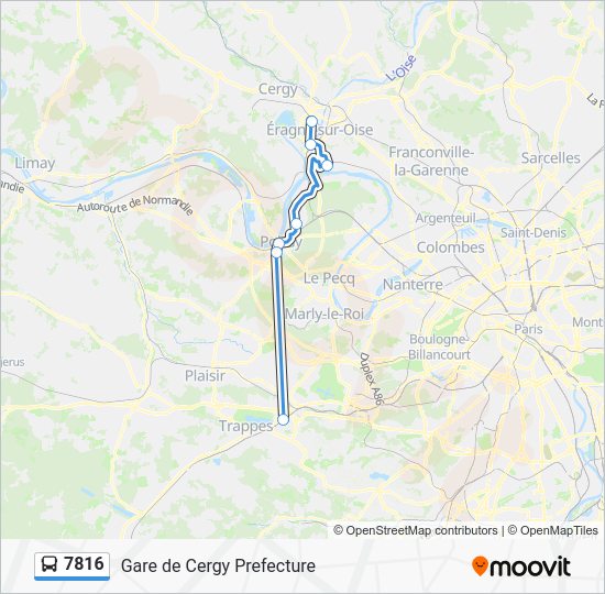 7816 Route: Schedules, Stops & Maps - Gare de Cergy Prefecture (Updated)