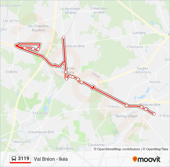 3119 Itinéraire: Horaires, Arrêts & Plan - Val Bréon - Ikéa (mis à jour)