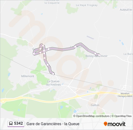 5342 Route: Schedules, Stops & Maps - Gare de Garancières - la Queue ...