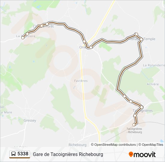 5338 Route: Schedules, Stops & Maps - Gare de Tacoignières Richebourg ...