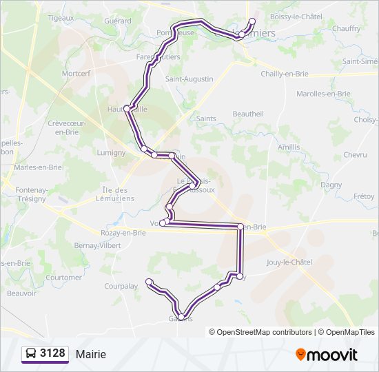 3128 Itinéraire: Horaires, Arrêts & Plan - Mairie (mis à jour)