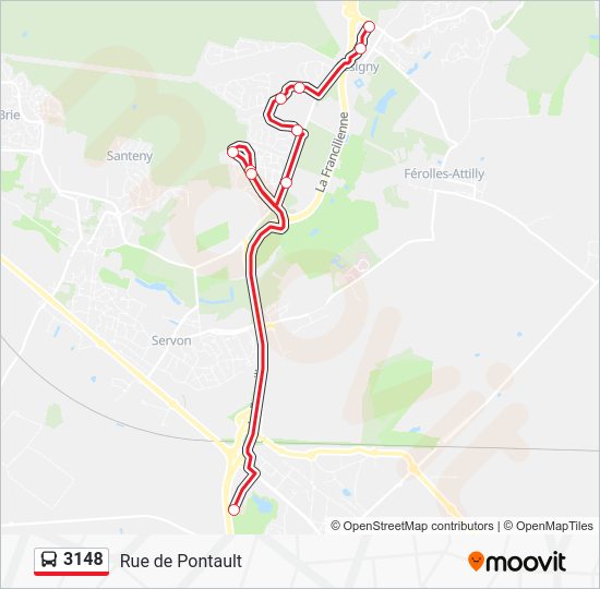 3148 Route: Schedules, Stops & Maps - Rue de Pontault (Updated)