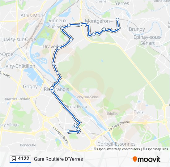 4122 Route: Schedules, Stops & Maps - Gare Routière D'Yerres (Updated)