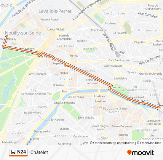 n24 Itinéraire: Horaires, Arrêts & Plan - Châtelet (mis à jour)
