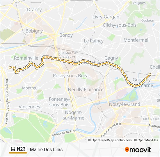N23 Route: Schedules, Stops & Maps - Mairie Des Lilas (Updated)