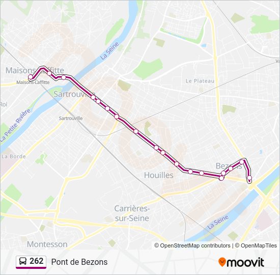 262 Route: Schedules, Stops & Maps - Pont de Bezons (Updated)