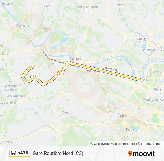 5438 Itinéraire: Horaires, Arrêts & Plan - Gare Routière Nord (C3) (mis ...