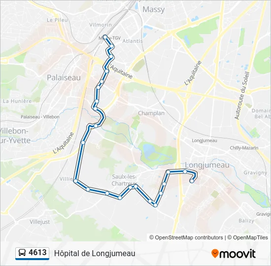 4613 Route: Schedules, Stops & Maps - Hôpital de Longjumeau (Updated)
