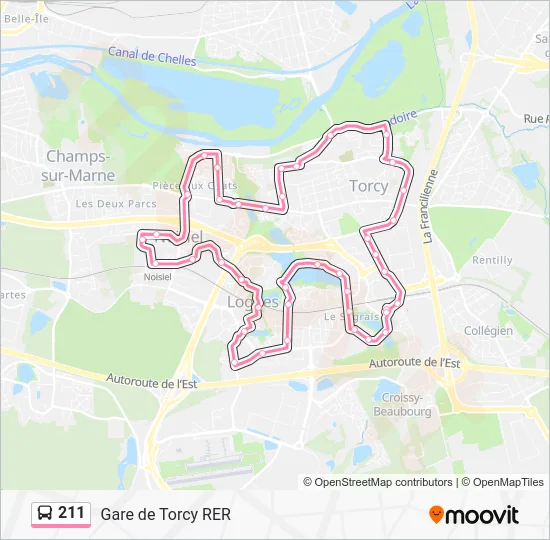 Línea 211: horarios, paradas y mapas - Gare de Torcy RER (Actualizado)