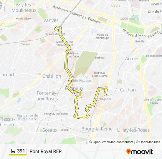 391 Itinéraire: Horaires, Arrêts & Plan - Pont Royal RER (mis à jour)