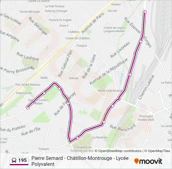 195 Route: Schedules, Stops & Maps - Pierre Semard - Châtillon ...