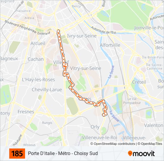185 Route: Schedules, Stops & Maps - Choisy Sud (Updated)