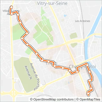 185 Itinéraire: Horaires, Arrêts & Plan - Four Peary / Choisy Sud (mis ...