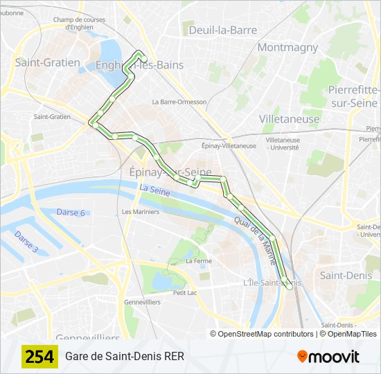 254 Itinéraire: Horaires, Arrêts & Plan - Gare de Saint-Denis RER (mis ...