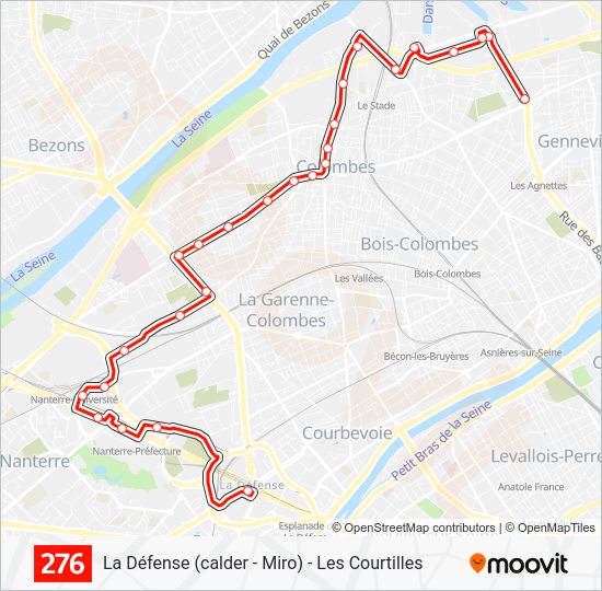 276 Itinéraire: Horaires, Arrêts & Plan - Les Courtilles (mis à jour)