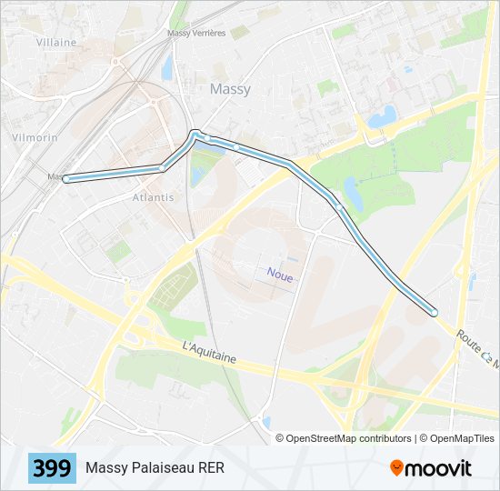 399 Itinéraire: Horaires, Arrêts & Plan - Massy Palaiseau RER (mis à jour)