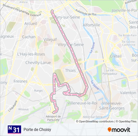 n31 Itinéraire: Horaires, Arrêts & Plan - Porte de Choisy (mis à jour)
