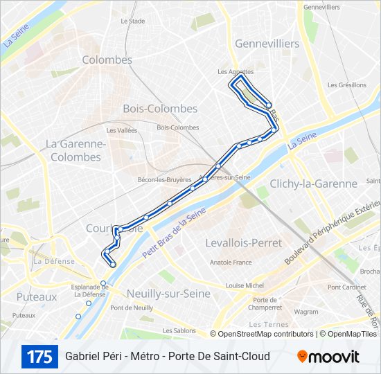 175 Itinéraire: Horaires, Arrêts & Plan - Gabriel Péri - Métro (mis à jour)