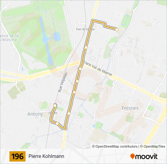 196 Itinéraire: Horaires, Arrêts & Plan - Pierre Kohlmann (mis à jour)