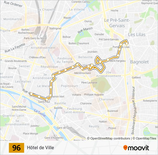 96 Route: Schedules, Stops & Maps - Hôtel de Ville (Updated)