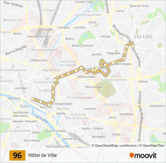 96 Route: Schedules, Stops & Maps - Hôtel de Ville (Updated)
