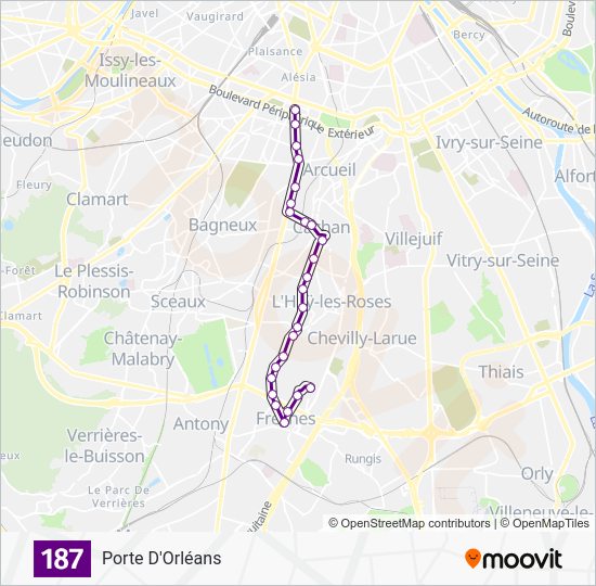 187 Route: Schedules, Stops & Maps - Porte D'Orléans (Updated)