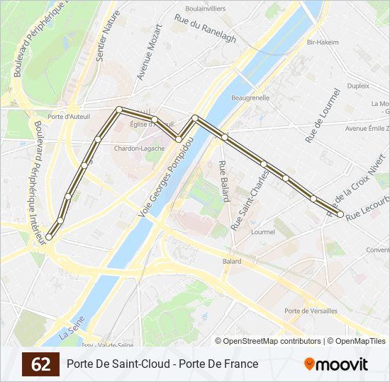 62 Route: Schedules, Stops & Maps - Convention - Lecourbe (Updated)