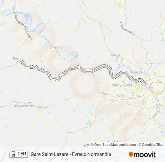 TER Itinéraire: Horaires, Arrêts & Plan - Évreux Normandie (mis à jour)
