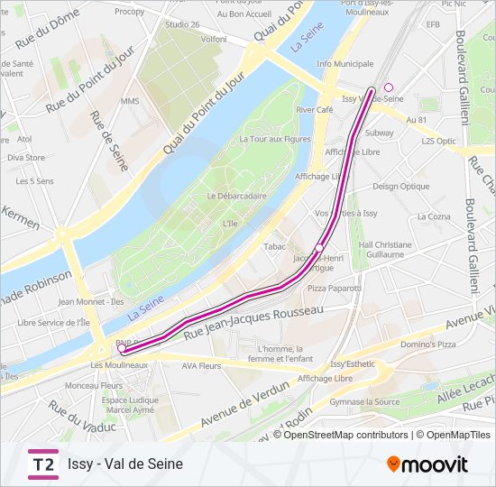t2 Itinéraire: Horaires, Arrêts & Plan - Issy - Val de Seine (mis à jour)