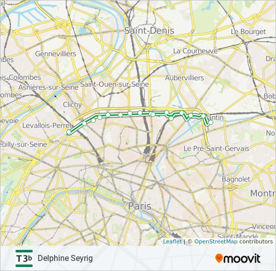 T3B Itinéraire: Horaires, Arrêts & Plan - Delphine Seyrig