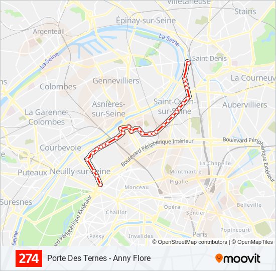 274 Itinéraire: Horaires, Arrêts & Plan - Porte Des Ternes - Anny Flore ...