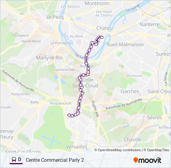 d Itinéraire: Horaires, Arrêts & Plan - Centre Commercial Parly 2 (mis ...