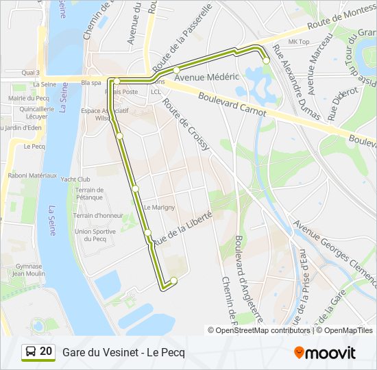 20 Route: Schedules, Stops & Maps - Gare du Vesinet - Le Pecq (Updated)