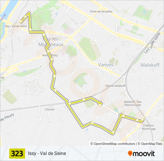323 Itinéraire: Horaires, Arrêts & Plan - Issy - Val de Seine (mis à jour)